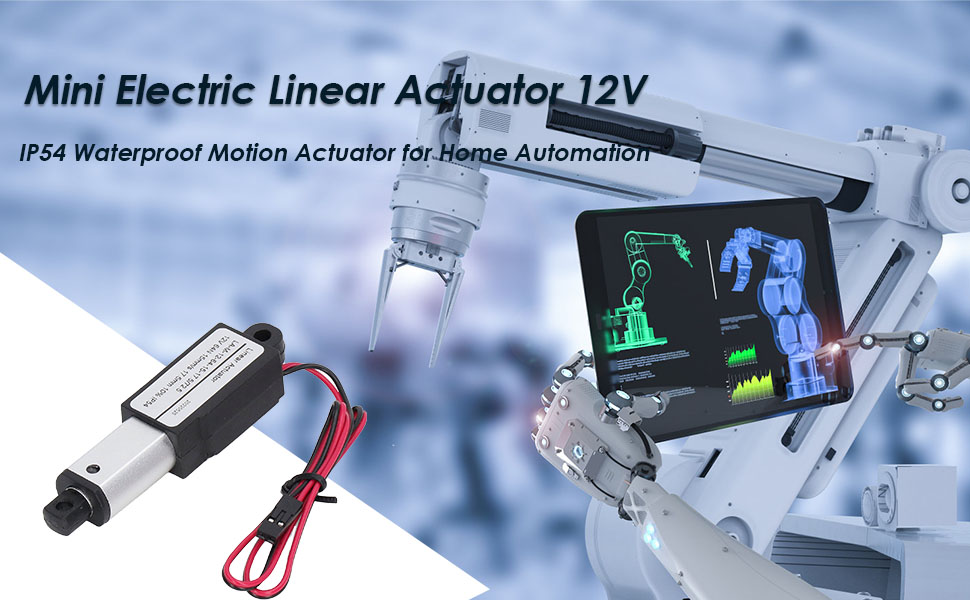 Mini Electric Linear Actuator 12V, 64N 15mm s Small Linear Actuator with Mounting Brackets, IP54 ...