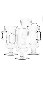 Amazon.com | BTaT- Insulated Coffee Mugs, Glass Tea Mugs, Set of 4 (12 ...