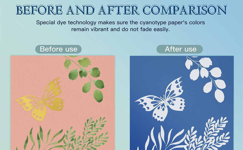 Amazon.com: NUOBESTY Sun Printing Kit Cyanotype Paper Color Clips for ...