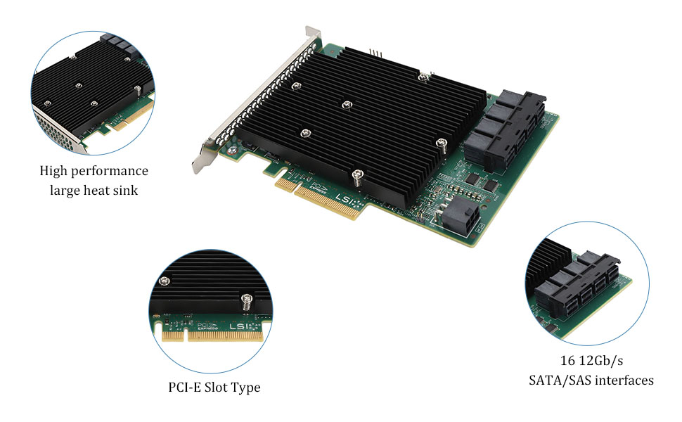 Amazon.com: LSI SAS 9300 16I HBA Card, 12Gbps HBA RAID Controller Card with 16 SATA SAS Ports ...