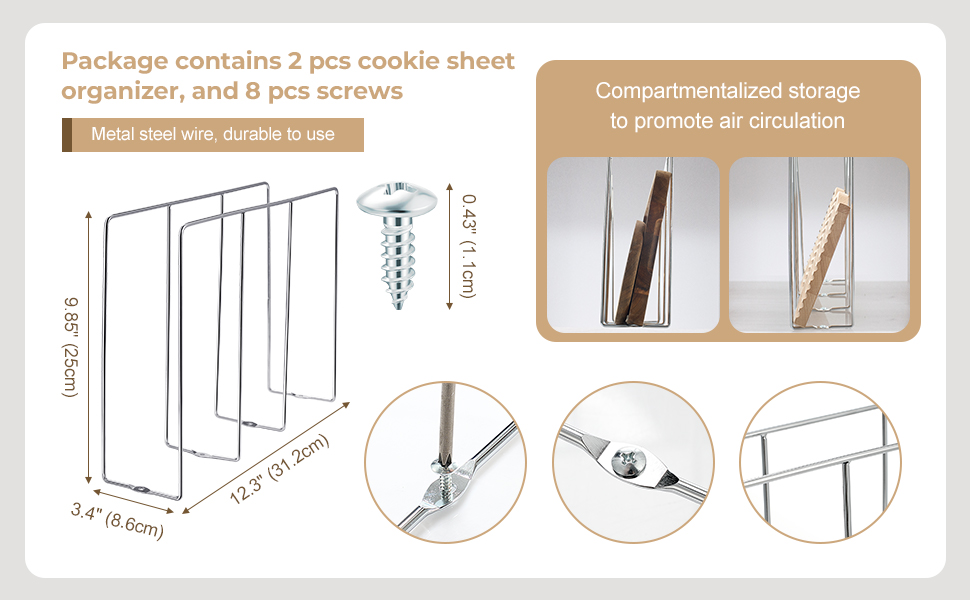 Amazon.com - Blulu 2 Pcs U Shaped Cookie Sheet Organizer for Cabinet ...