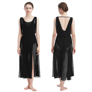 Amazon.com: ODASDO Women Lyrical Modern Contemporary Dance Costume Leotard V-Neck Backless Split ...