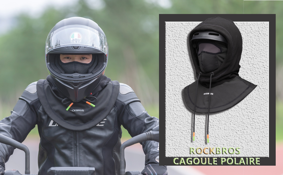 RockBros Cagoules Polaire Homme Balaclava Chaud Coupe-Vent Cache-Cou à Capuchon sous Casque pour ...