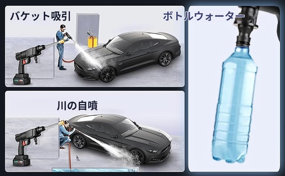 Amazon | [Snughom]高圧洗浄機 コードレス 充電式【2025強化版 自吸式噴射 5mホース付属 6in1ノズル 】家庭用高圧洗浄機 8MPa 強力 噴射距離10M 低騒音 携帯 ...