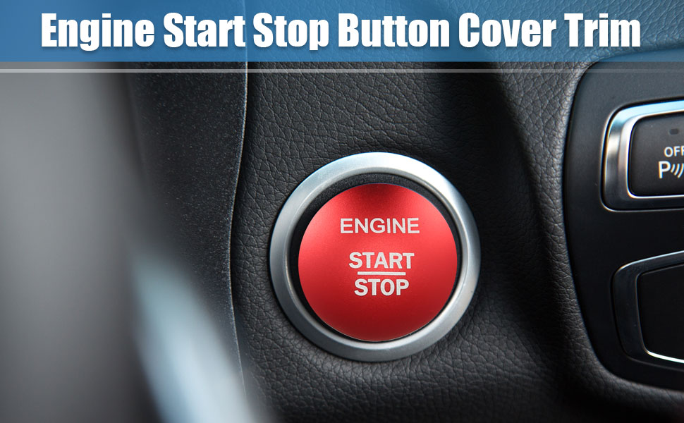 Amazon.com: X AUTOHAUX Engine Start Stop Button Cover Push Start Button ...
