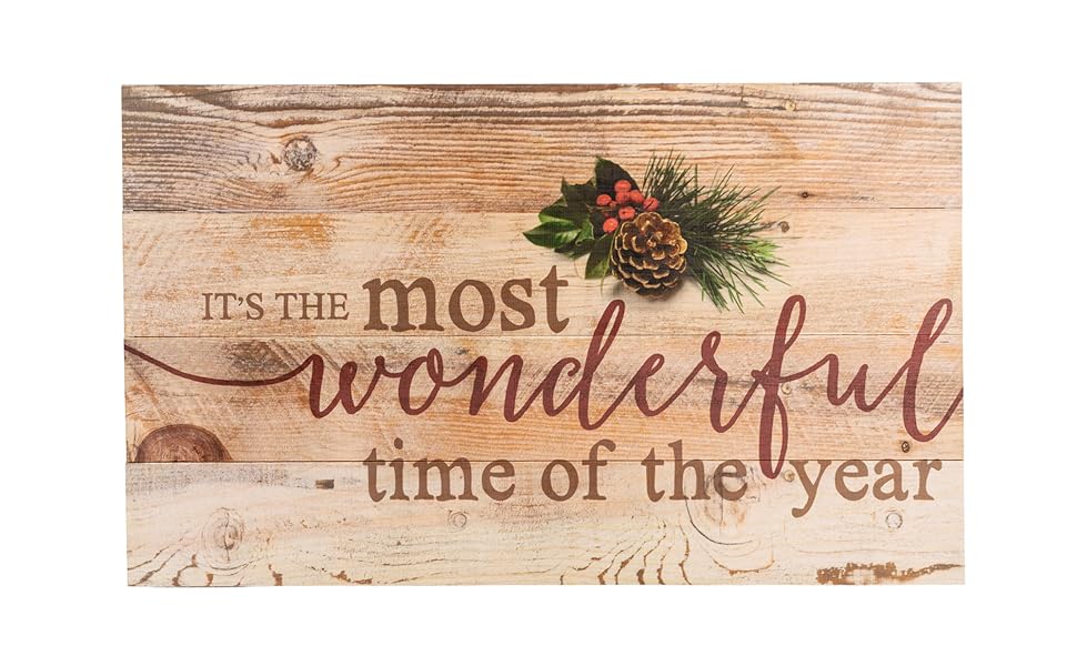 Amazon.com: It's the Most Wonderful Time of Year Christmas Holly 14 x ...