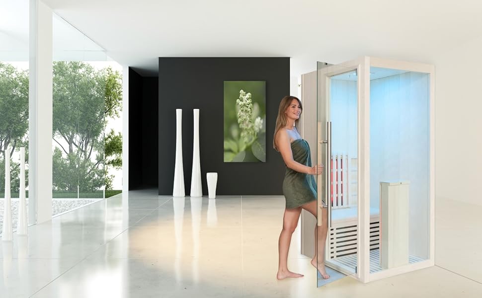 Infrarotkabine WELCON® Easytherm Solo - Sauna für eine Person - Tür rechts oder links wählbar ...