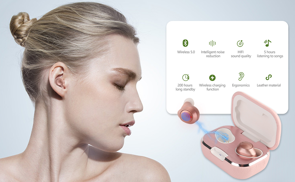 Amazon.com: JIECAN Wireless Earbuds, Bluetooth Headphones Touch Control ...