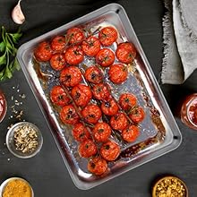 HaWare Baking Tray Set of 3, 18/0 Stainless Steel Baking Pans, Toaster ...
