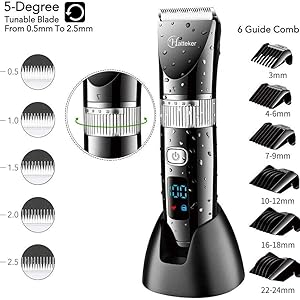 Amazon.co.jp: Hatteker電動バリカン ヘアカッター ヒゲトリマー 充電式 ばりかん 水洗い LED 0.5-24mm 刈り高さ調節 家庭用・子供用・業務用 ブラック ...