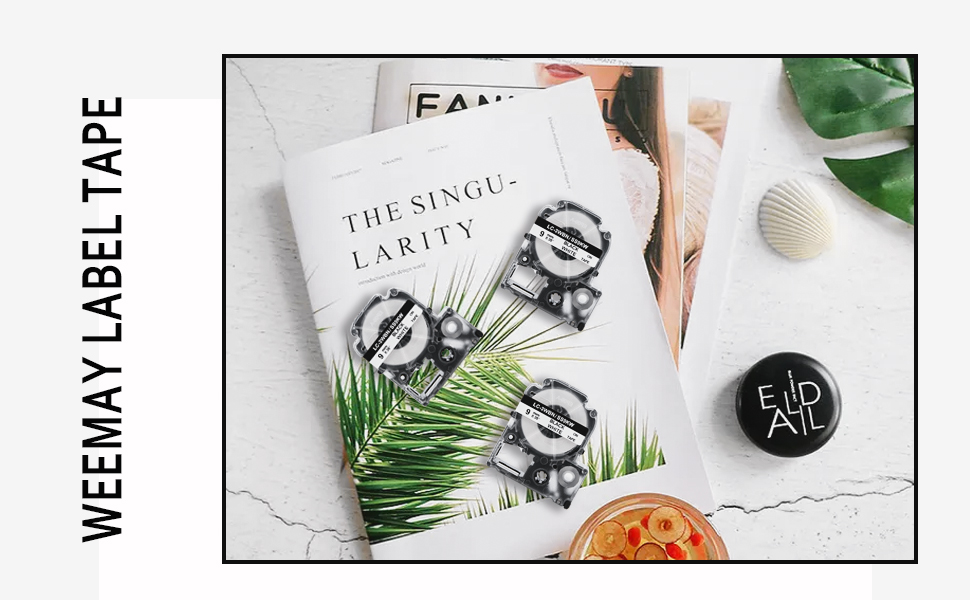 Amazon | Weemay テプラテープ 9mm 白地 黒文字 互換キングジムテプラpro 9mm SS9KW テプラ sr150 sr170 sr750 sr5900p対応 3個入り ...