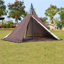 Outdoor Portable Waterproof Camping Pyramid Teepee Tent Pentagonal Adult Tipi Tent with Stove ...