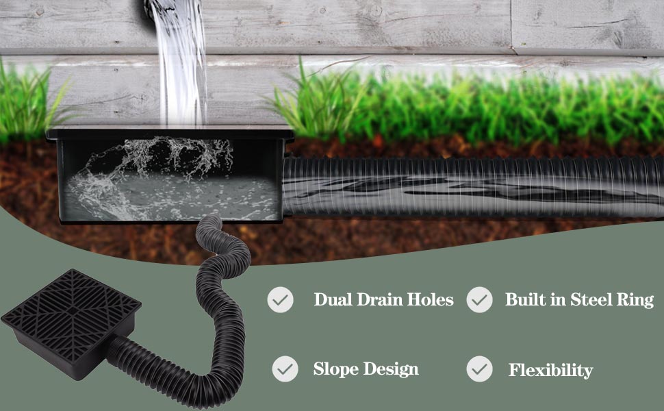 Gutter Downspout Extensions Flexible, Universal Drain Downspout ...