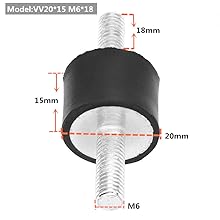 4pcs Anti Vibration Damping Mounts, M6 Rubber Shock Absorber Cylindrical Silentblock with Double ...