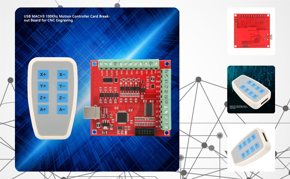 USB Interface Controller, 4 Axis Linkage CNC Controller Board USB CNC ...