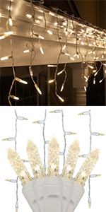Amazon.com: Kringle Traditions 8.5 ft 150 Clear Twinkle Icicle Lights ...