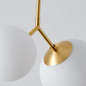 Fulesi Mid Century Brass Gold Globe Pendant Light Modern Adjustable Two ...