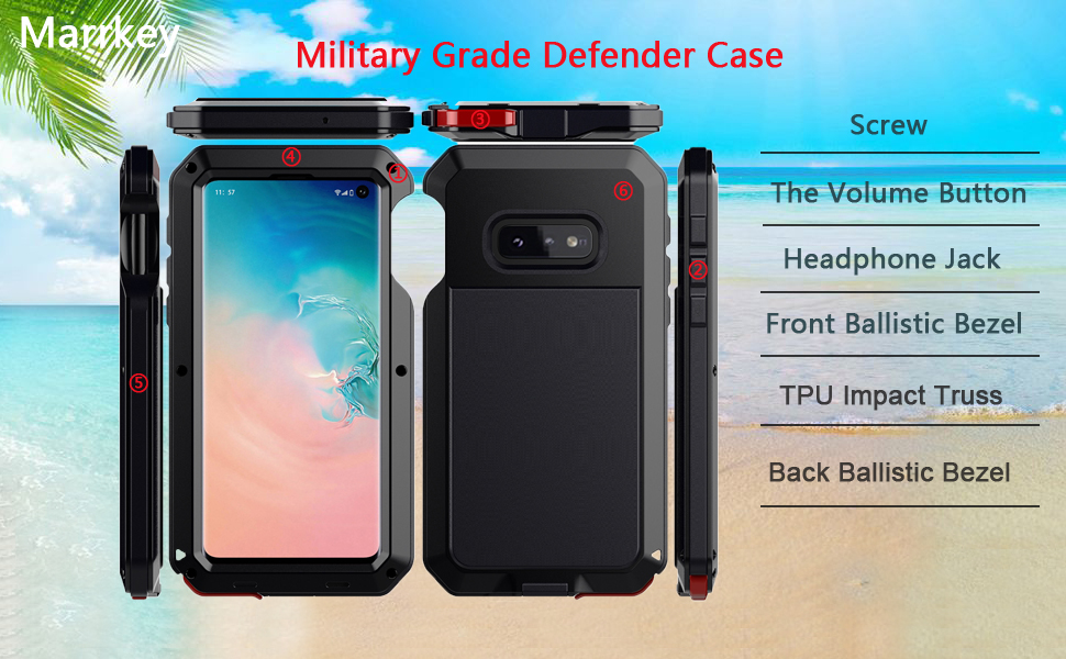Amazon.com: Marrkey for Galaxy S10e Case,Full-Body Heavy Duty Shockproof [Tough Armour] Water ...