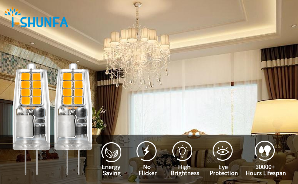 I-SHUNFA G4 LED Light Bulb,1.5W/ 20W Halogen Bulb G4 Capsule Bulbs G4 LED Lamp (Warm White-1.5w ...
