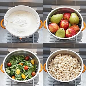 Amazon.com: Kleynhuis Greek Yogurt Strainer Set: Stainless Steel Colander & Bowl with Organic ...