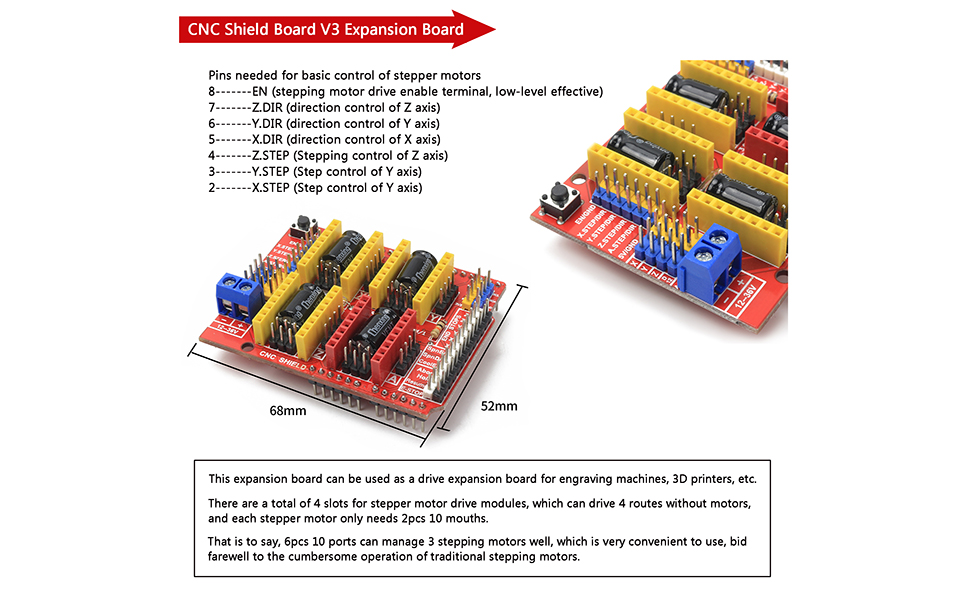 Amazon.com: RATTMMOTOR 3D Printer CNC Controller Kit Compatible with Arduino IDE, Nema17 Stepper ...