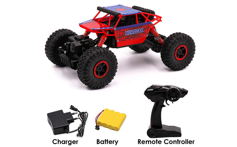 Zest 4 Toyz 1:18 Four Wheel Drive Remote Control Hero Rock Climbing High Speed Monster Racing ...