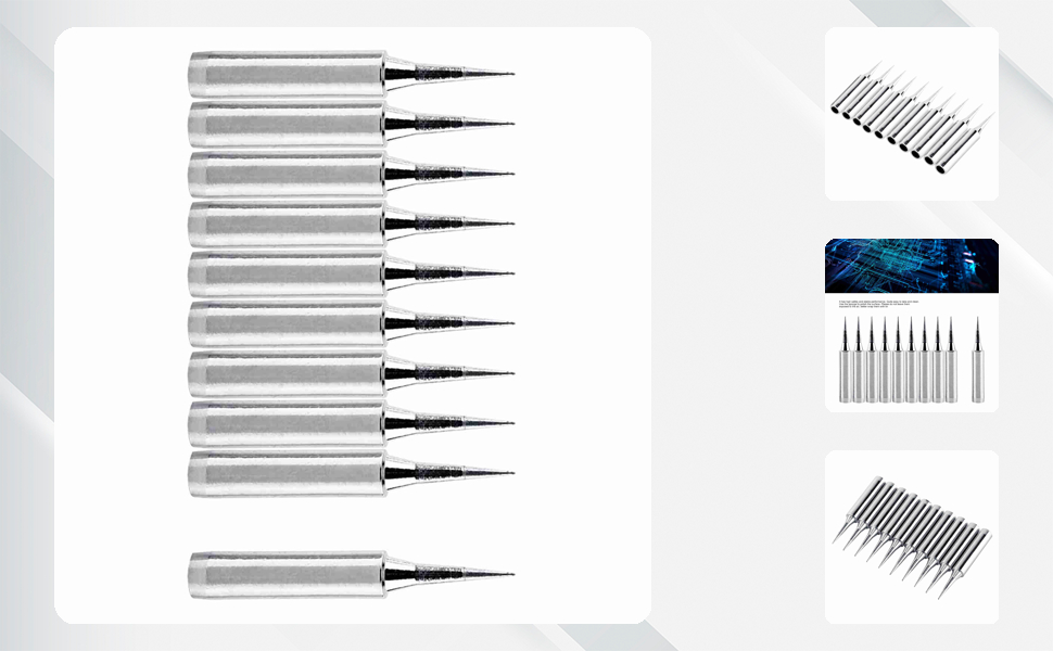 10X 900M-T-I Soldering Iron Tips Replacement Solder Iron Tip For 936,937,907 Atten, Quick, Aoyue ...