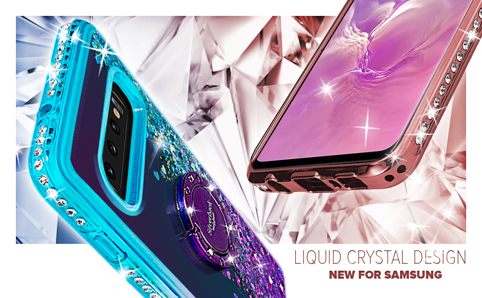 Amazon.com: Silverback Galaxy S10 Plus Case, Moving Liquid Holographic Sparkle Glitter Case with ...