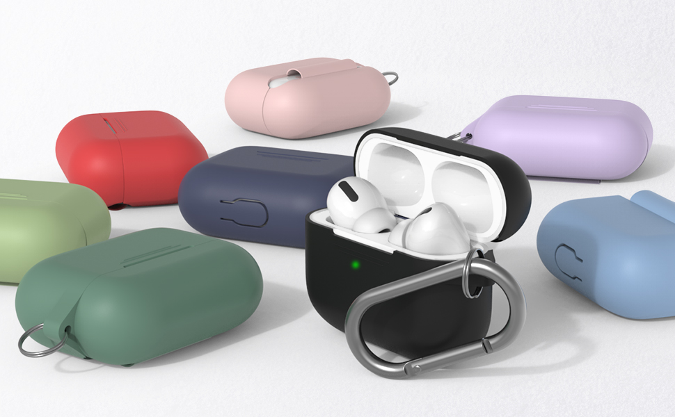 AHASTYLE Silicone Case for Airpods Pro Soft Protective Cover and Skin [Front LED Visible ...