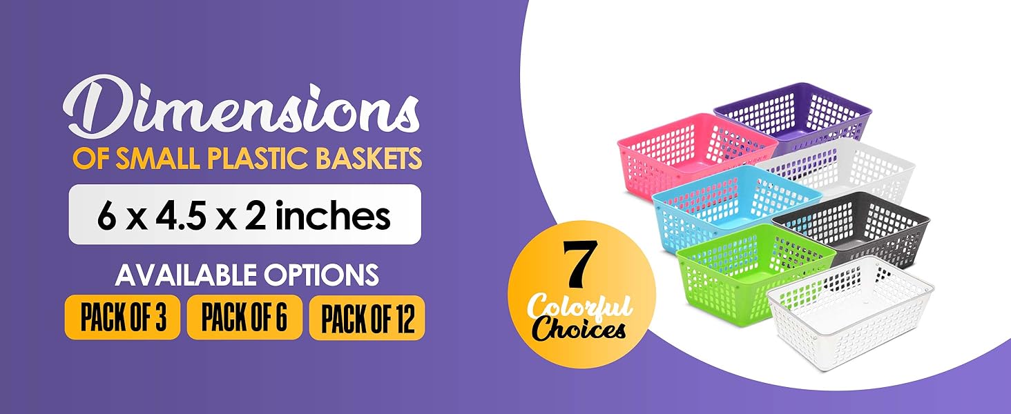 Amazon.com: YBM HOME 6-Pack Small Plastic Storage Baskets for Home Junk ...