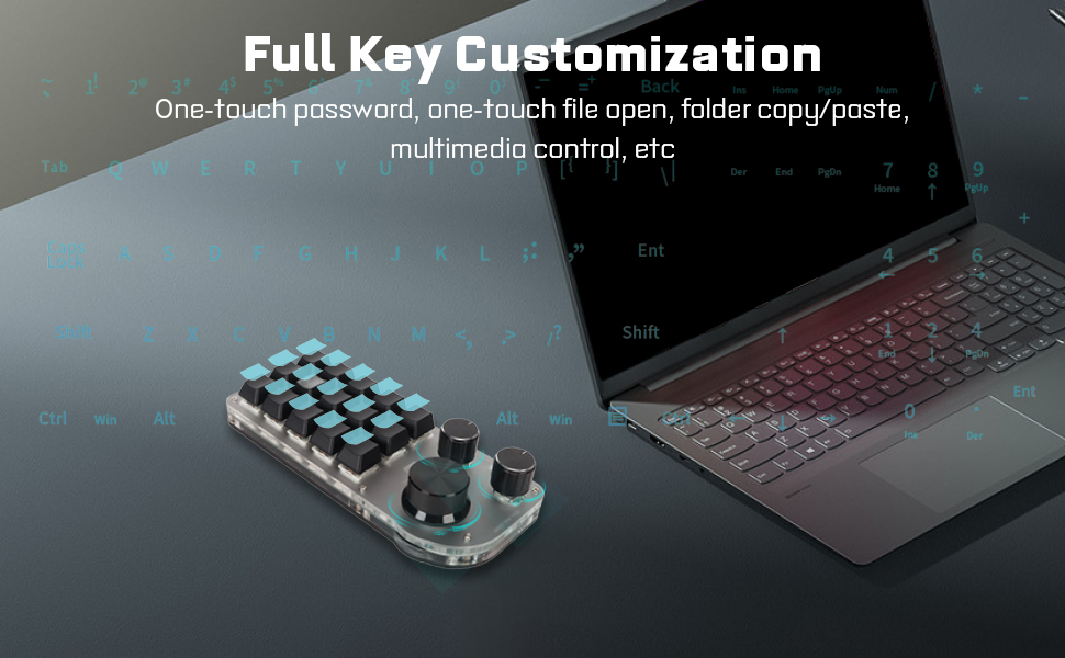 Amazon.com: 15 Keys 3 Knobs Macro Programmable Keyboard, 3 Connection ...
