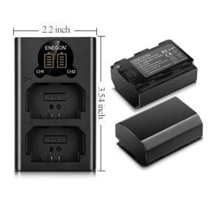 ENEGON NP-FZ100 Batería de Repuesto (Paquete de 2) y Smart LED Cargador Dual USB para Sony NP ...