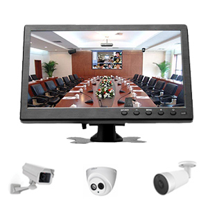 CAMECHO 10,1 Pouces HD CCTV Moniteur, LCD Couleur 1024x600 VGA HDMI BNC AVI Entrée PC DVR ...