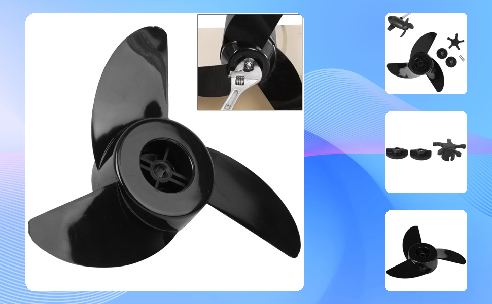 Amazon.com: QP05013A Marine Motor Boat Propeller 3 Blades Electric Blade Engine Outboard Motor ...