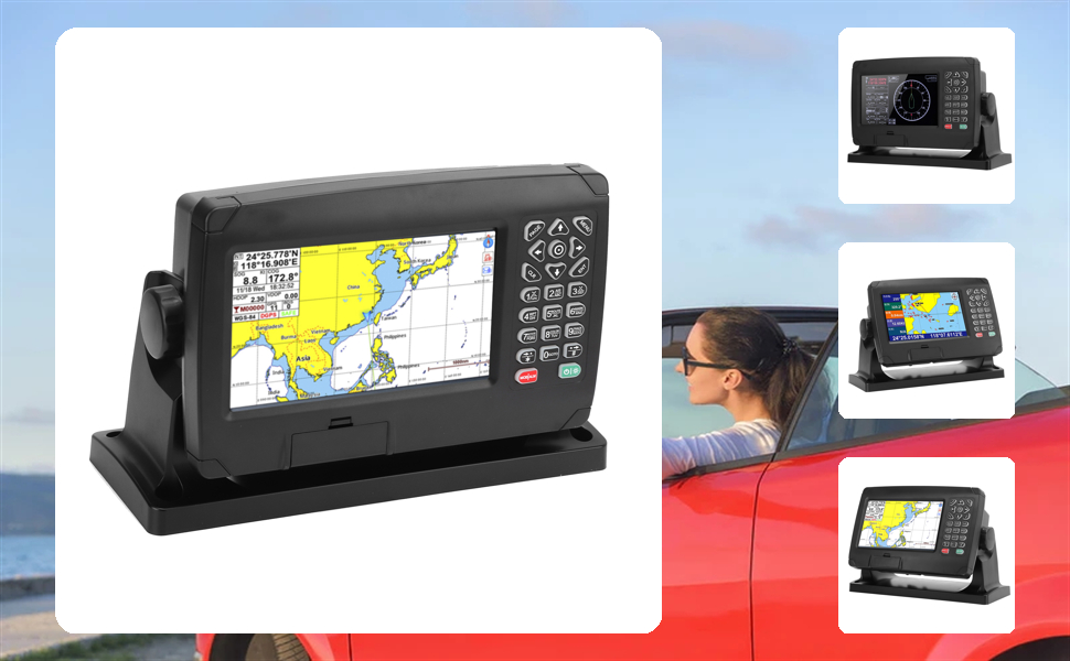 Aramox GPS Chart Plotter Satellite Navigator AIS Transponder with GNSS Antenna Dual Map System ...