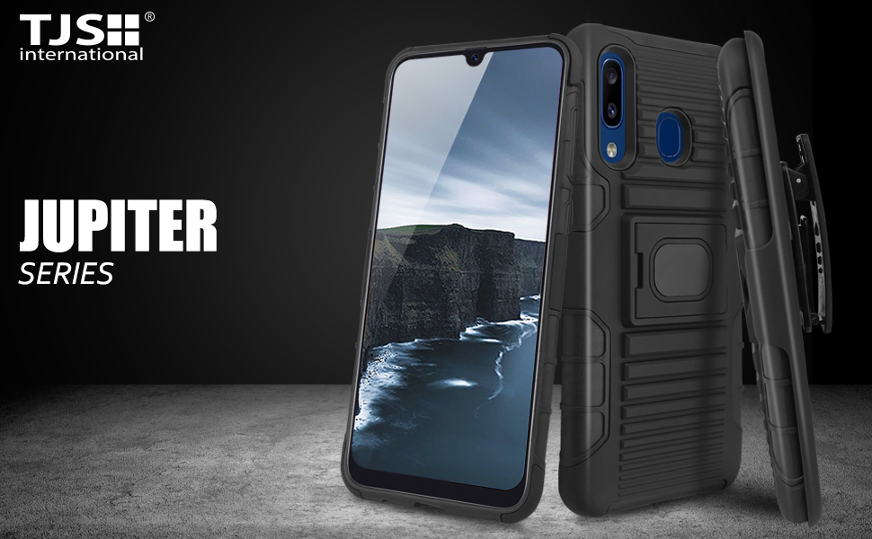 Amazon.com: TJS Phone Case Compatible with Samsung Galaxy A20/Galaxy A30, [Tempered Glass Screen ...