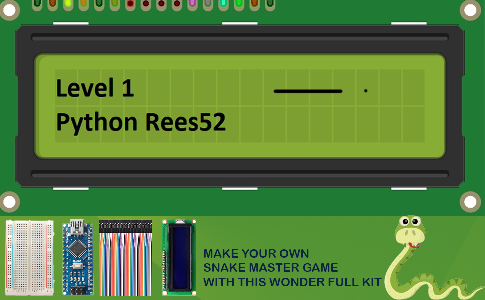 REES25 Make A Snake Maze Game Using Ardino Nano V3, lcd display 16x2 ...