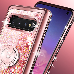 Amazon.com: Silverback Galaxy S10 Plus Case, Moving Liquid Holographic Sparkle Glitter Case with ...