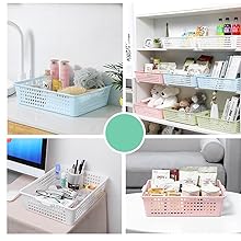 Amazon.com: Lawei 8 Pack Plastic Storage Baskets - Colorful Paper ...