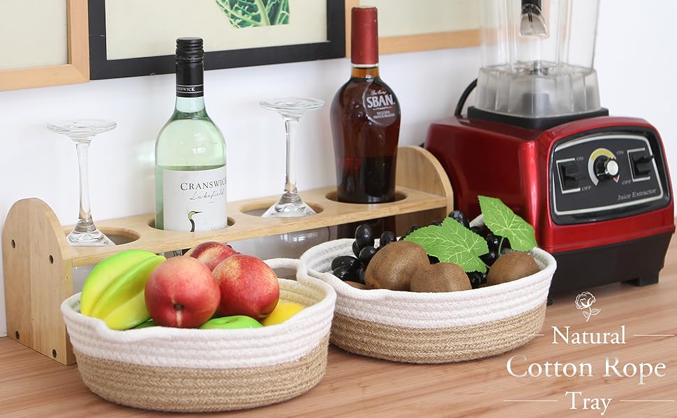 Amazon.com: Sea Team 2-Pack Cotton Rope Baskets, 10 x 3 Inches Small ...