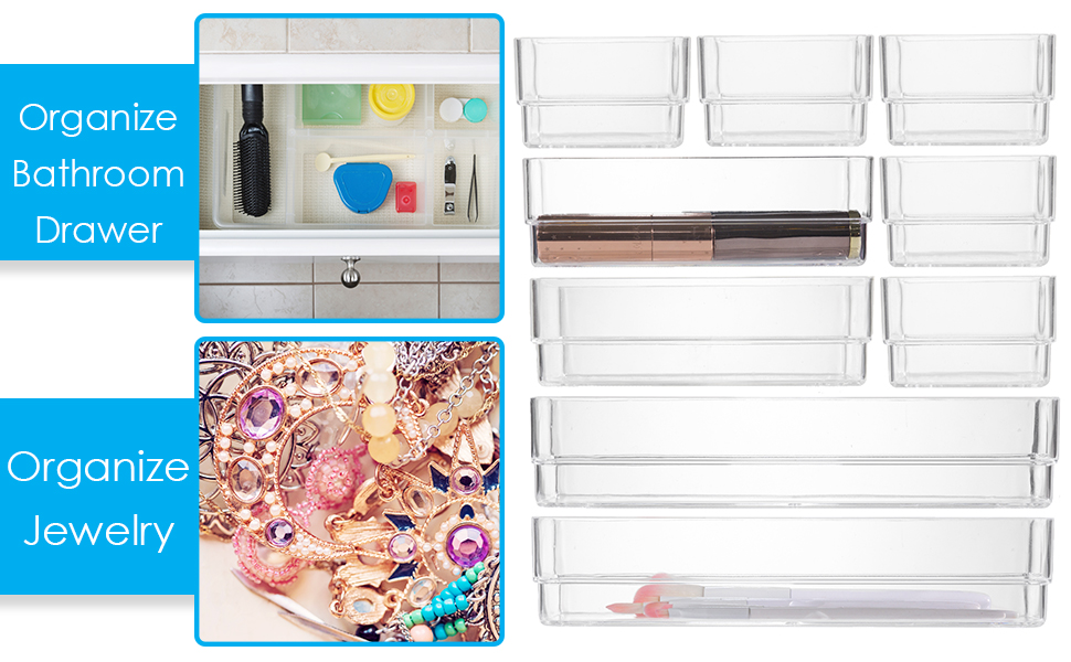 Amazon.com: Houseables Drawer Organizer, Bathroom Storage, (3”x2”), (6 ...