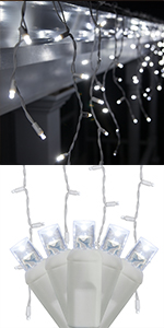 Amazon.com: Kringle Traditions 8.5 ft 150 Clear Twinkle Icicle Lights ...