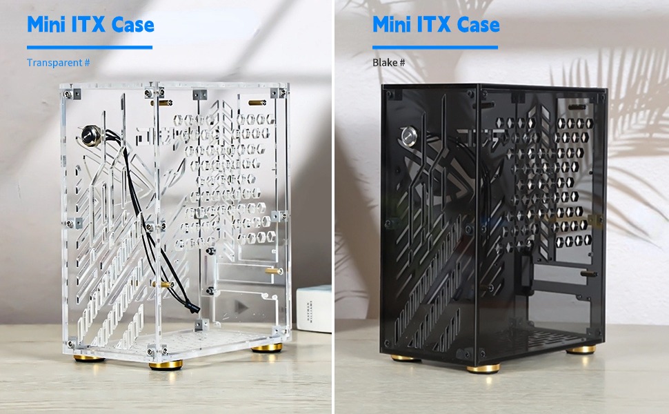 Amazon.com: Mini ITX Case, Clear Acrylic Panel Computer Chassis for PC DIY Assembly, 4.3L 9.5 x ...