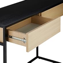 Relaxdays Konsolentisch, 2 Schubladen, schmaler Ablagetisch Flur & Wohnzimmer, modern, HBT ...