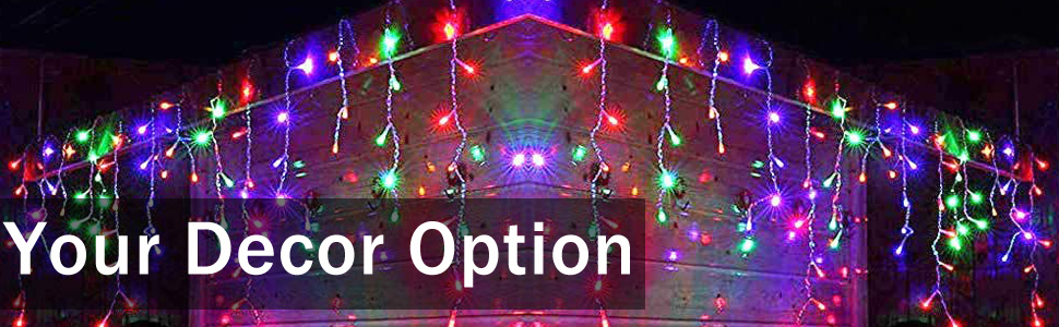 Lomotech Christmas Icicle Lights - 32Ft 8 Modes Waterproof Christmas ...