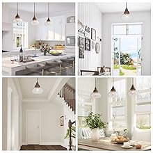 Log BARN Farmhouse Pendant Lighting Fixture with Wood and Clear Glass ...