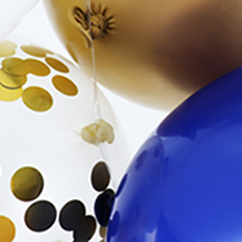 Soonlyn Navy Blue and Gold Balloons 130 Pcs 12 Inch Confetti Balloons White Latex Balloon ...