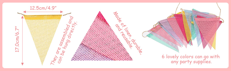 Amazon.com: 36 Flags Multicolor Pennant Flags Banner Pastel Bunting ...