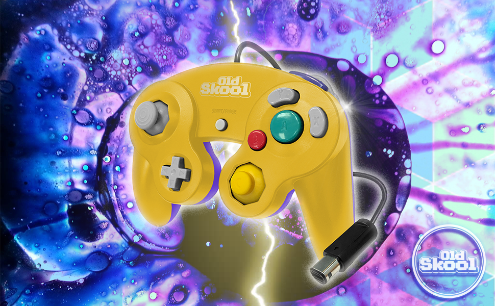 Amazon.com: Old Skool GameCube / Wii Compatible Controller - Yellow ...