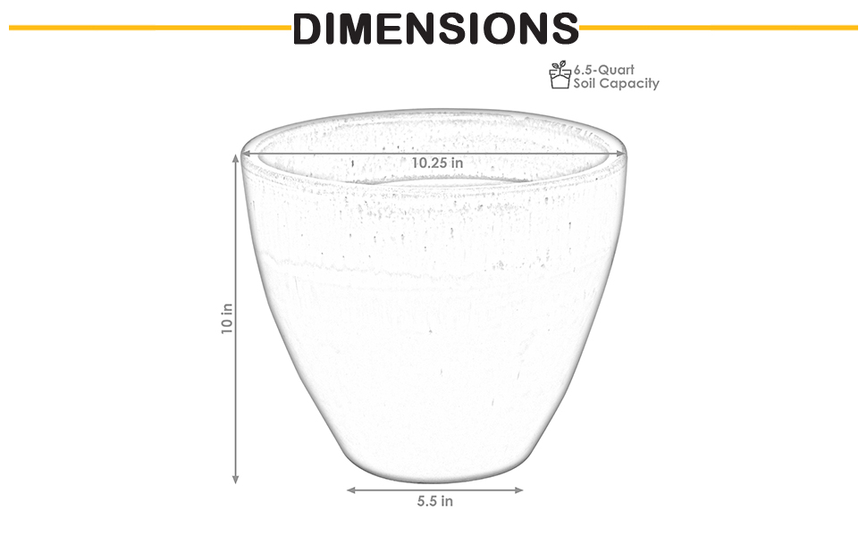 Amazon.com: Sunnydaze Resort Ceramic Flower Pot Planter with Drainage Holes - Set of 2 - High ...